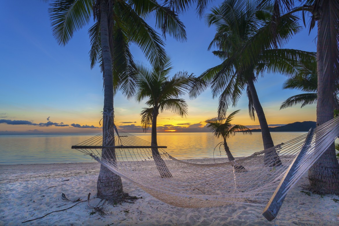 Sunset on beach - Fiji Beaches